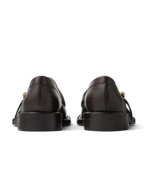 Versace Round Toe Loafers With Medusa Buckle - Black