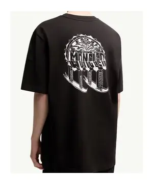 Moncler Sketch Embroidered Logo Crewneck T-shirt - Black