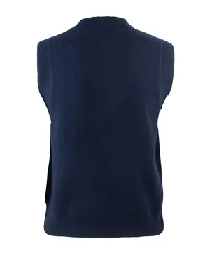 A.p.c. Sleeveless Crewneck Knitted Gilet With Diamond Pattern - Navy
