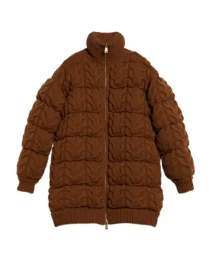 Max Mara Ovatta Zip-up Padded Knit Coat - Brown