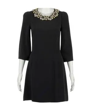 Dolce & Gabbana Embellished Round Neck Dress