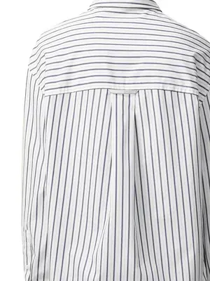 AMI Paris De Coeur Striped Curved Hem Shirt