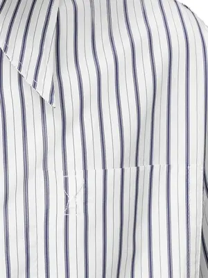 AMI Paris De Coeur Striped Curved Hem Shirt