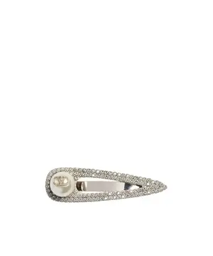 Valentino Garavani Vlogo Signature Hair Clip - Gray