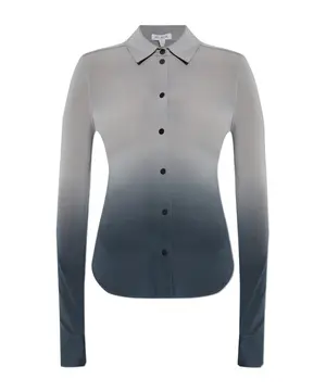 Alaïa Gradient Jersey Shirt With Classic Collar And Button Fastening - Gray