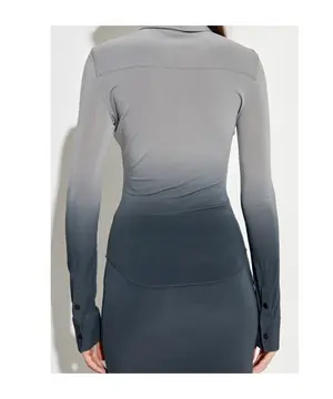 Alaïa Gradient Jersey Shirt With Classic Collar And Button Fastening - Gray