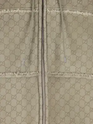 Gucci Frayed Detail Hooded Bomber Jacket
