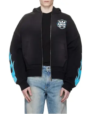 Amiri Ma Flames Zip Hoodie - Black