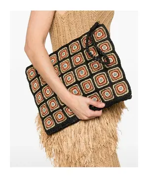 IBELIV Patterned Woven Clutch Bag