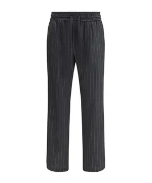 Dolce & Gabbana Pinstriped Drawstring Trousers - Grey