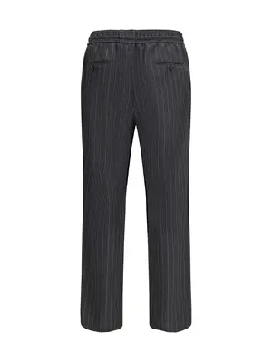Dolce & Gabbana Pinstriped Drawstring Trousers - Grey