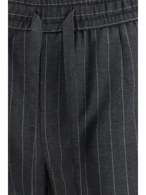 Dolce & Gabbana Pinstriped Drawstring Trousers - Grey