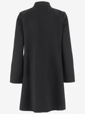 Valentino Garavani Button-up A-line Hem Coat With Gold Accents - Black