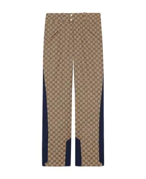 Gucci Gg Canvas Straight Leg Trousers - Brown
