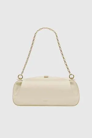 Yuzefi Oyster Chain-detail Grained Leather Tote Bag - Nude