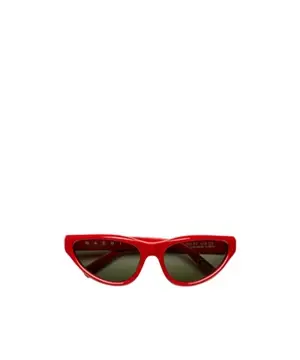 Marni Geometric Sunglasses - Solid Red