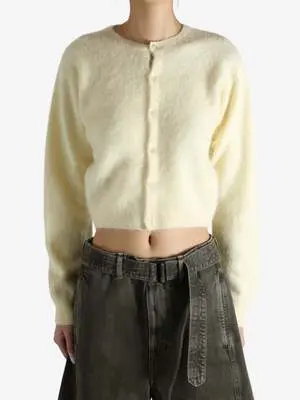Auralee Garment-dyed Knit Crew-neck Cardigan - No