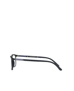 Emporio Armani Matte Effect Rectangle Eyeglasses With Sunglass Clips - Black