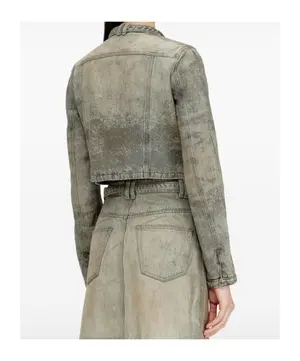 DIESEL® Cropped Denim Jacket - Grey
