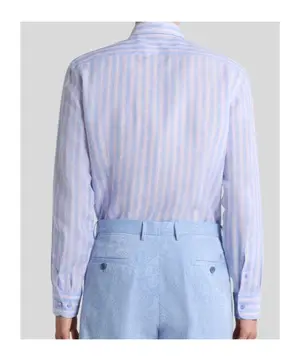 Etro Striped Long-sleeved Shirt - Light Blue