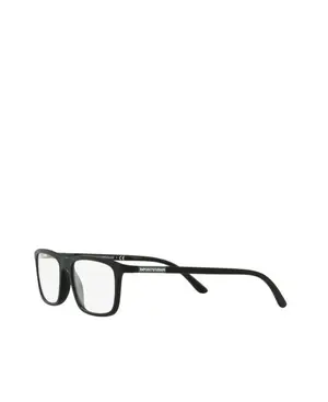 Emporio Armani Matte-effect Rectangle-frame Eyeglasses With Sunglass Clips - Gray