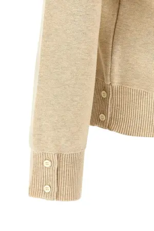 Thom Browne 4-bar Milan Stitch Knitted Crew Neck Sweater - Beige