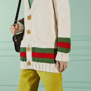Gucci Knitted Cardigan With Ribbon Trim