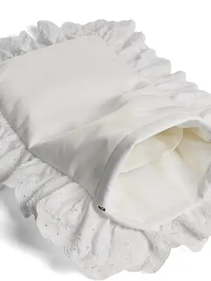 Simone Rocha Pillowcase Clutch Bag With Floral Embroidery And Pearl Embellishments - White
