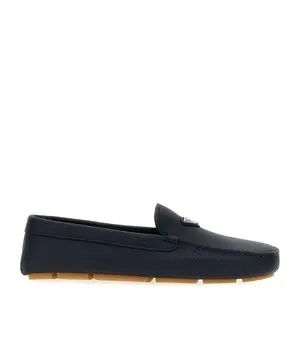 Prada Logo Plaque Slip-on Loafers