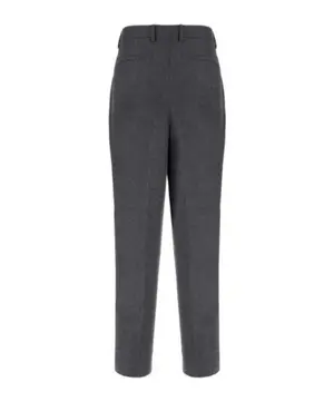 Zegna Wool Trousers With Pleated Design - Grey