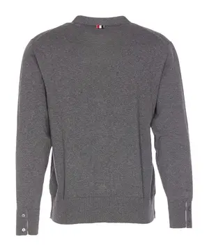 Thom Browne 4-bar V-neck Cardigan - Grey