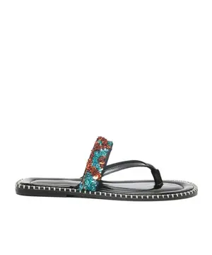 Dries Van Noten Embellished Round Toe Slippers - Black