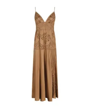 ERMANNO FIRENZE Sleeveless V-neck Floral-cutout Maxi Dress