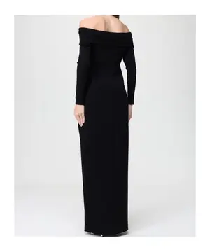 Ralph Lauren Off-shoulder Gown With Pleated Waist Detail