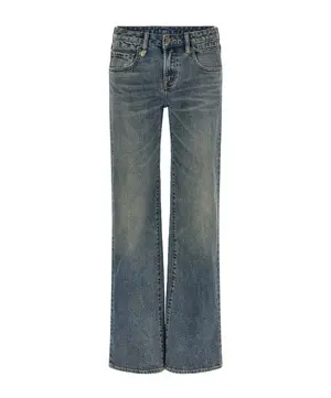 R13 Straight Leg Jeans With Contrast Stitching