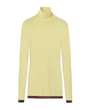 Gucci Ribbed High-neck Cashmere And Silk Blend Top