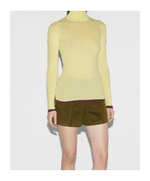 Gucci Ribbed High-neck Cashmere And Silk Blend Top