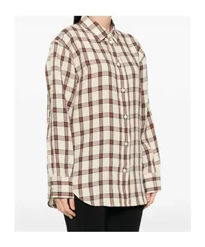 RÓHE Oversized Check Long Sleeve Shirt - Multicolor