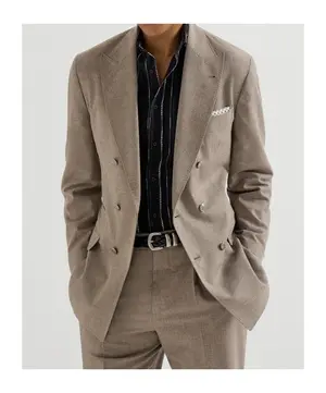 Brunello Cucinelli Double-breasted Blazer - Gray