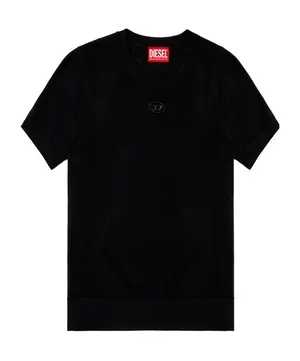 DIESEL® M-aline Logo Embroidered Knitted Top - Black