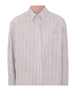 Loulou De Saison Maud Oversized Striped Poplin Shirt - White
