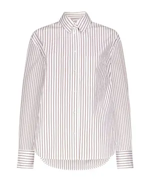 Loulou De Saison LouLou De Saison Maud Oversized Striped Poplin Shirt White