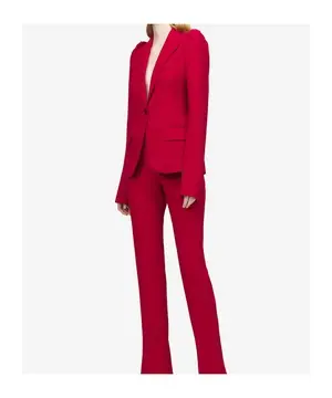 Alexander McQueen Single Breasted Blazer With T-bar Detail - Deep Red