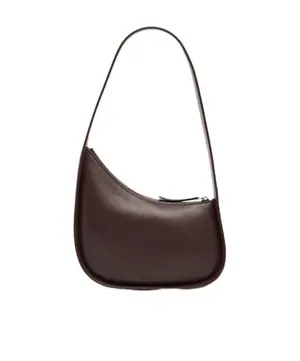 THE ROW Half Moon Leather Shoulder Bag - Black