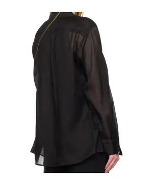TOTEME Double-collar Long-sleeve Shirt - Black