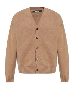 Jacquemus Long Sleeve V-neck Cardigan - Brown