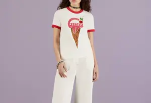 Gucci Ice Cream Sequin Embroidered T-shirt - Ivory
