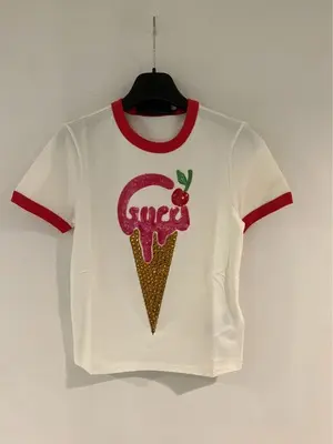 Gucci Ice Cream Sequin Embroidered T-shirt - Ivory