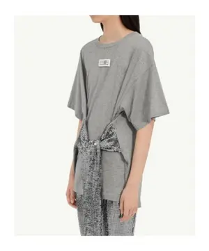 MAISON MARGIELA Round Neck T-shirt With Back Stitch Detail - Gray