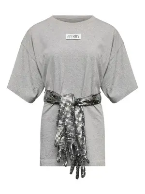 MAISON MARGIELA Round Neck T-shirt With Back Stitch Detail - Gray
